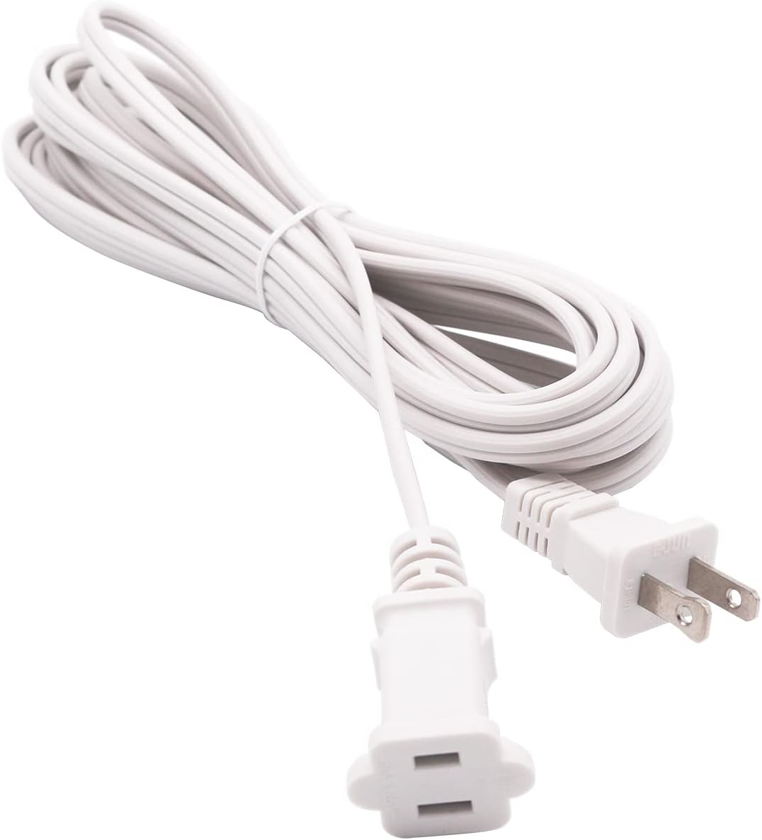 Amazon.com: Two Prong Extension Cord 15 FT White Indoor AC 2 Prong Male ...