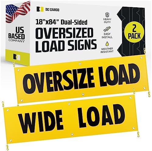 Amazon.com: DC Cargo Dual-Sided Oversize Load Sign for Trucks - Tear ...