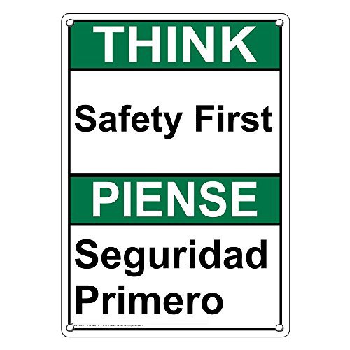 Weatherproof Plastic Vertical ANSI Think Safety First - Seguridad ...