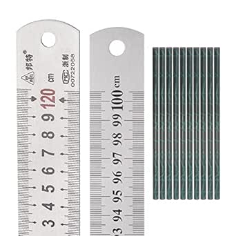 sourcing map 40"(100cm) 48"(120cm) Stainless Steel Ruler Straight Edge ...