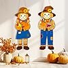 Amazon.com: 2Pcs Fall/Thanksgiving Scarecrow Sign Decorations Outdoor ...