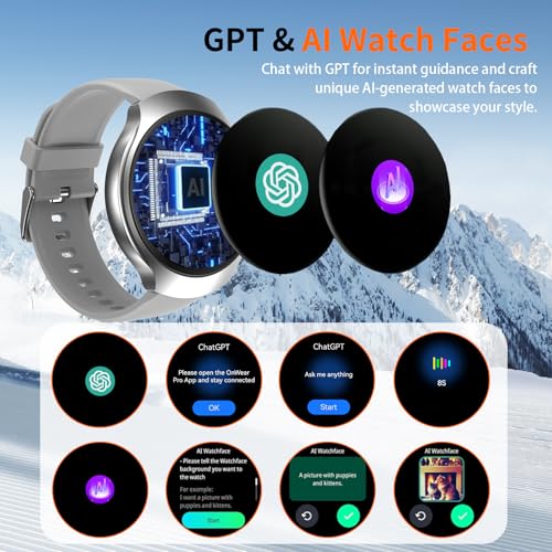 2026 AI Smart Watch with GPT, 1.43 inch AMOLED Corning 8H Display ...