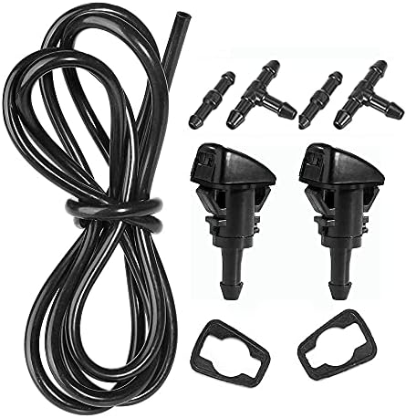 KOMANDE Windshield Washer Nozzles Kit Front and Fluid Hose with ...