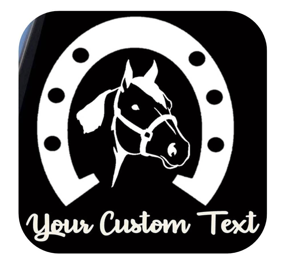 Amazon.com: Custom Text Horse shoe TP 927 vinyl 6" decal sticker : Arts ...