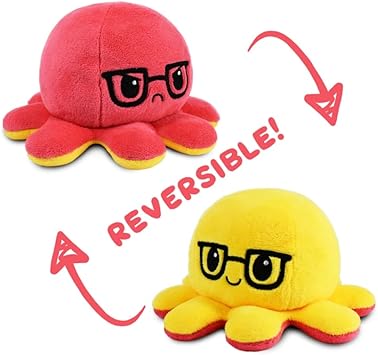 Amazon.com: TeeTurtle - The Original Reversible Octopus Plushie - Red ...