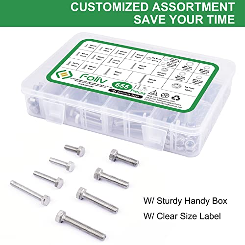 Snapklik.com : Heavy Duty Bolts, FOLIV 655PCS Heavy Duty Bolts Nuts ...