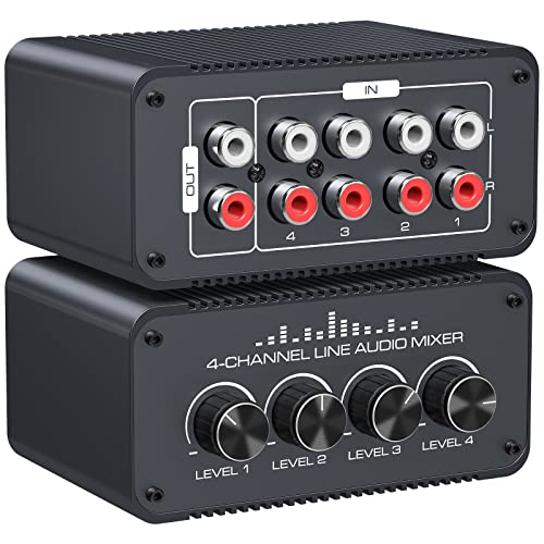 Snapklik.com : Audio Mixer Ultra Low Noise 4 Channel RCA L/R Line ...