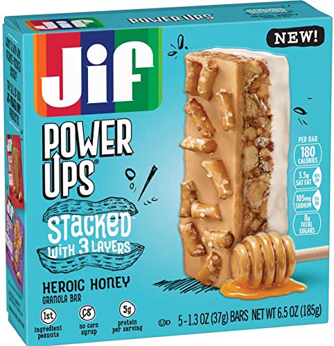 Amazon.com : Jif Power Ups Stacked Granola Bars, Heroic Honey, 1.3 Oz ...