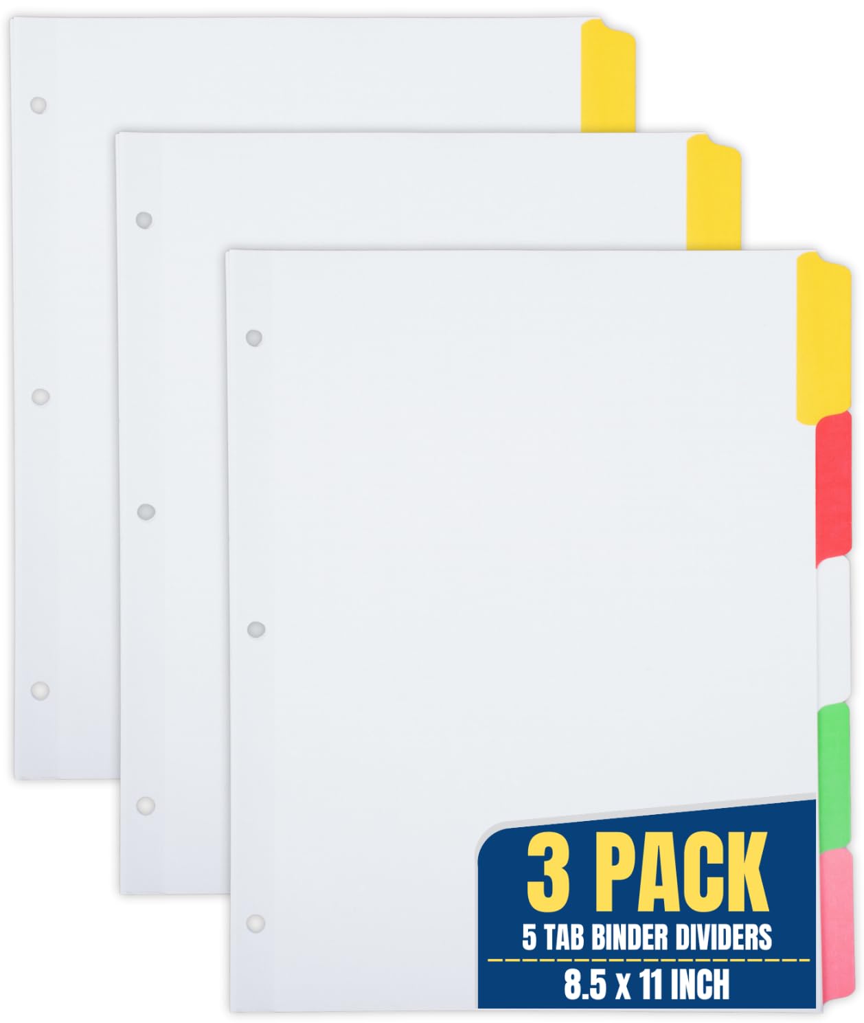 Snapklik.com : 1InTheOffice 3-Pack Plastic Binder Divider