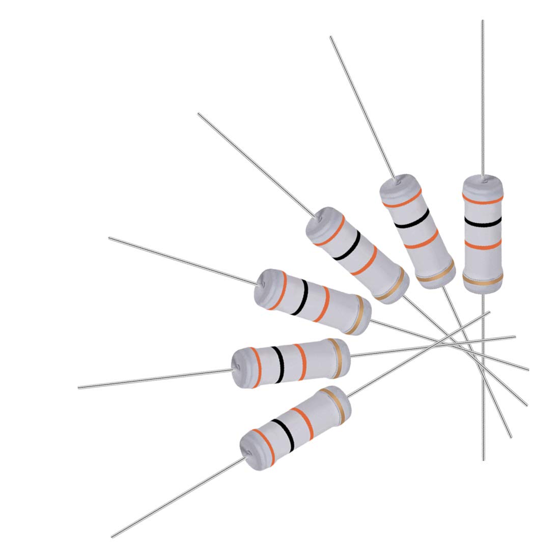 uxcell 40Pcs 30K Ohm Resistor, 3W 5% Tolerance Metal Oxide Film ...