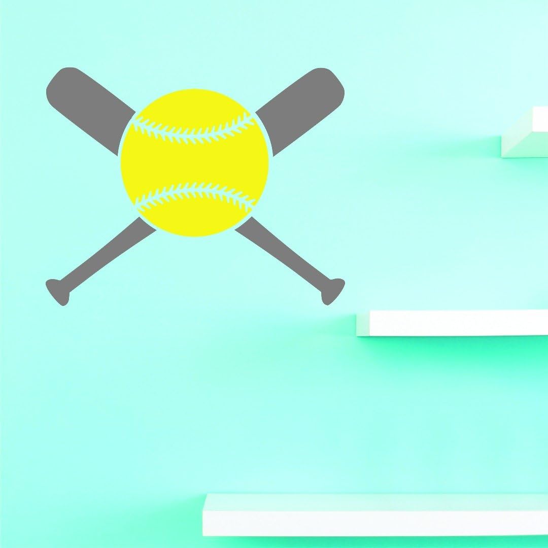 Amazon.com: Baseball Softball Bat Design Picture Art Vinyl Wall Decal ...