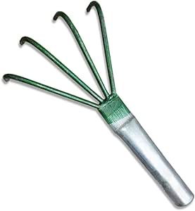 Amazon.com : Iron rake Portable Small Rake Durable Four-Tooth Rake ...