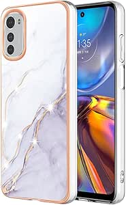 Amazon.com: Monwutong Slim Fit Case for Motorola E32 4G,Case for Moto E32S,Shiny IMD Marble ...