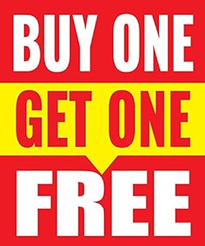 Buy One Get One Free Store Business Retail Sale Display Signs, 18"x24 ...