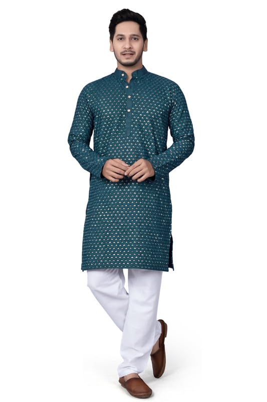 Buy XEPON Men's Cotton Traditional Chikankari Embroidery Work Casual ...
