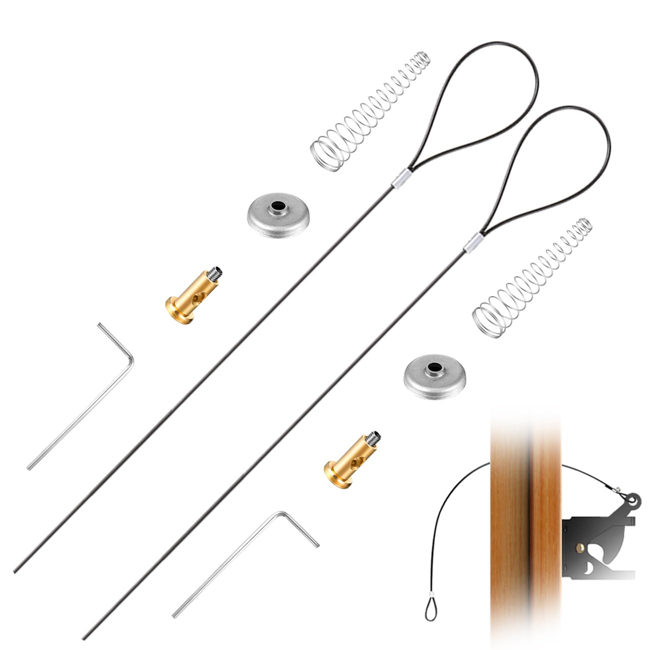 Amazon.com: MARRTEUM Gate Latch Cable Pulls Kit, Black Spring Loaded ...