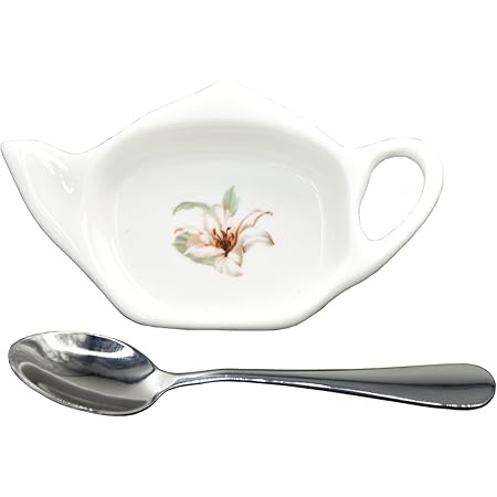 Amazon.com: Ceramic Tea Bag Holder Teapot Shaped Teabag Coaster Tray ...