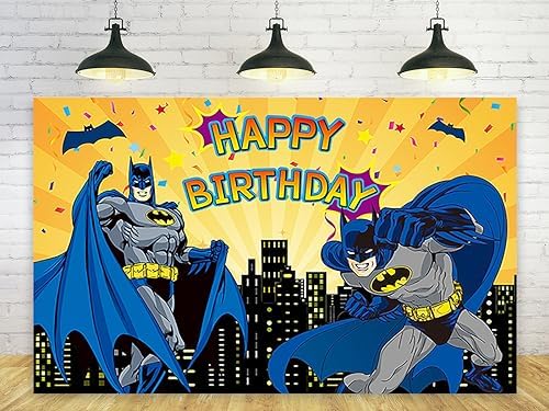 Amazon.com : USERTEN Bat Superhero City Scape Backdrop 5x3ft Full Moon ...
