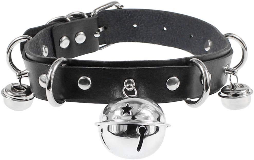 Amazon.com: Daimay Bells Choker Necklace PU Leather Goth Choker Collar ...