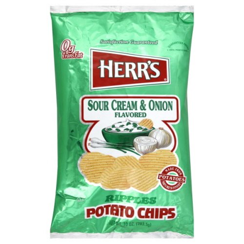 Amazon.com: Herr's Potato Chips, Ripples, Sour Cream & Onion Flavored ...