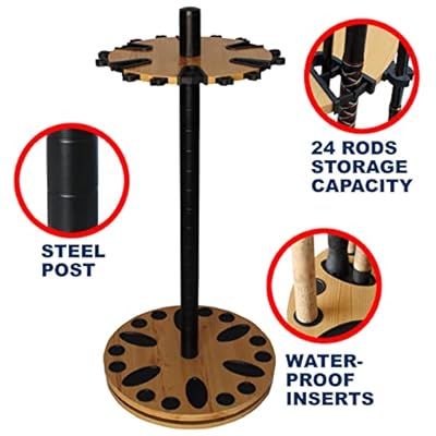 Rush Creek Creations 24 Round Spinning Fishing Rod Rack - Fishing Pole ...