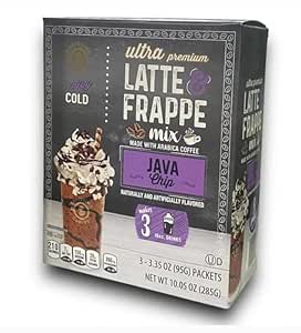 Amazon.com : Ultra Premium Latte Frappe Mix Java Chip Enjoy Cold 3-3.35 ...