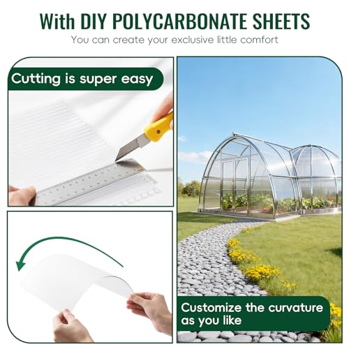 EVERECO 6 Pcs Polycarbonate Greenhouse Panels, 8'FT x 3.5'FT x 0.24" in ...