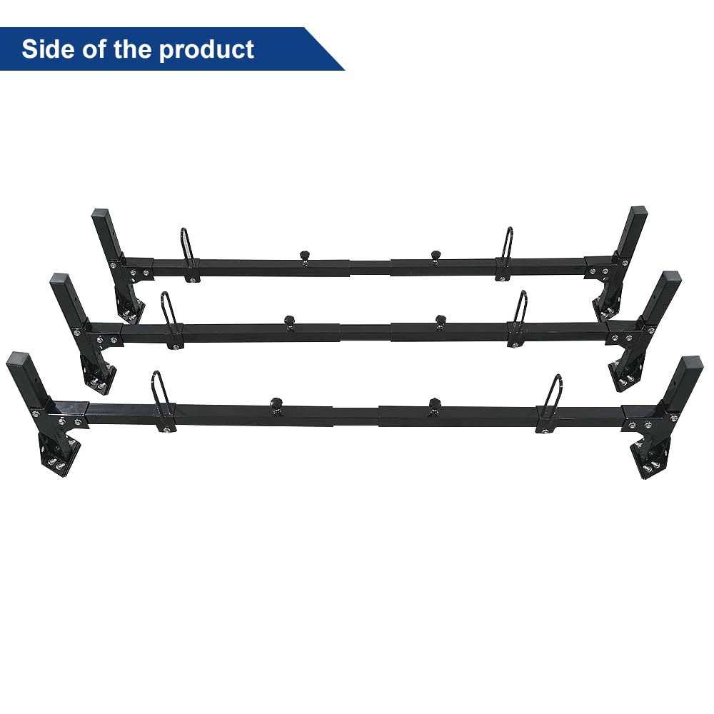 Peforway Van Ladder Racks, Van Roof Rack Steel 3 Bars for Ford E150 250 ...