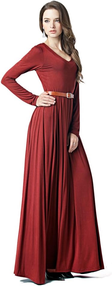 Charm Your Prince Women's Designer Round Neck Long Sleeve Maxi Dress at ...