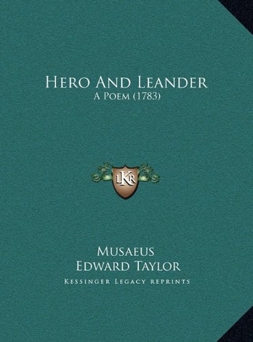Amazon.com: Hero And Leander: A Poem (1783): 9781169493216: Musaeus ...