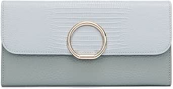 Jeffy & Retro Women's Genuine Leather Wallets Card Holder (Lake Blue ...