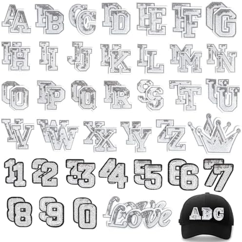 Amazon.com: Iron On Letters for Clothing, A-Z Sequin Embroidery Patches ...