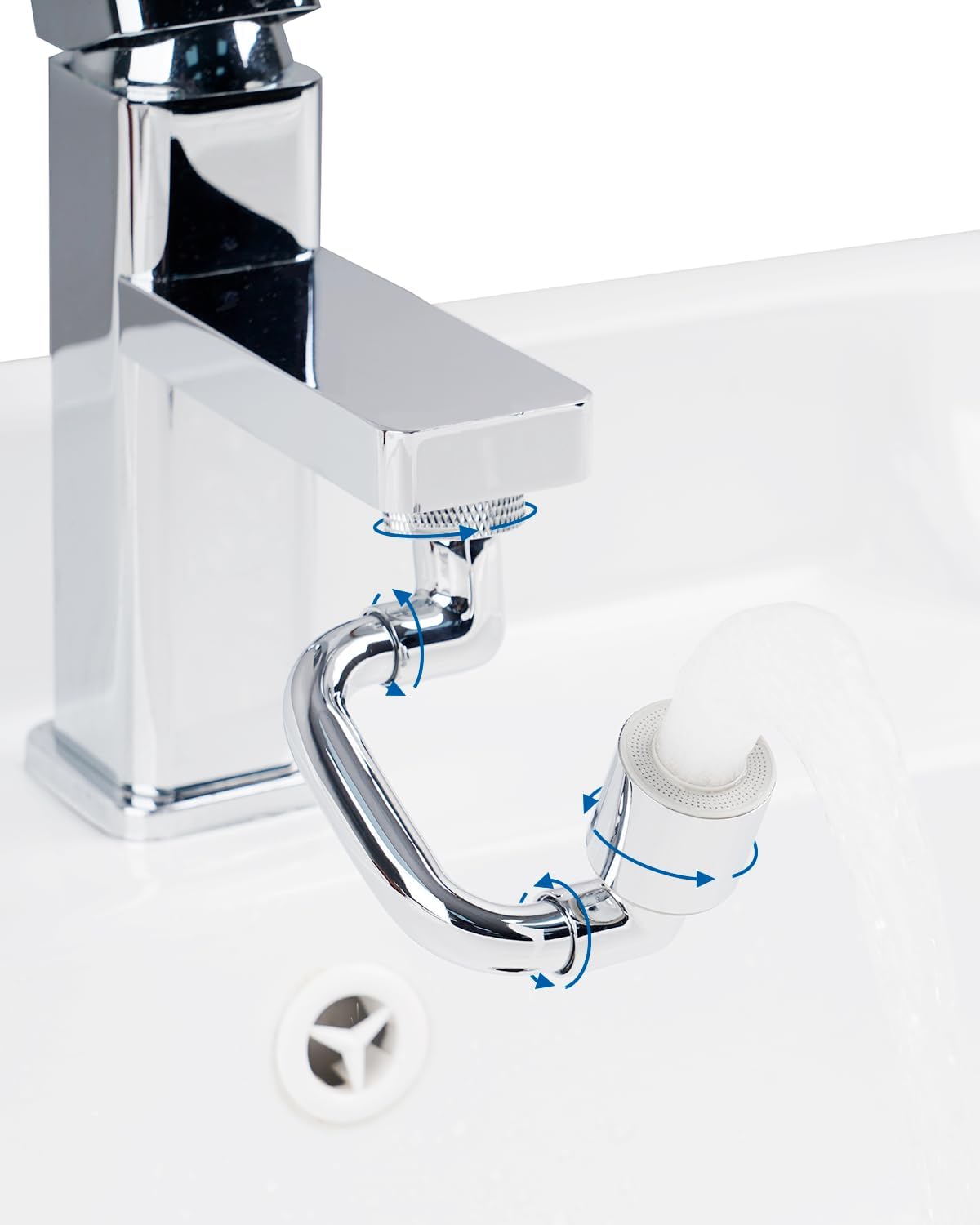 Hibbent 1080° Swivel Faucet Extender, Metal Rotatable Sink Faucet ...