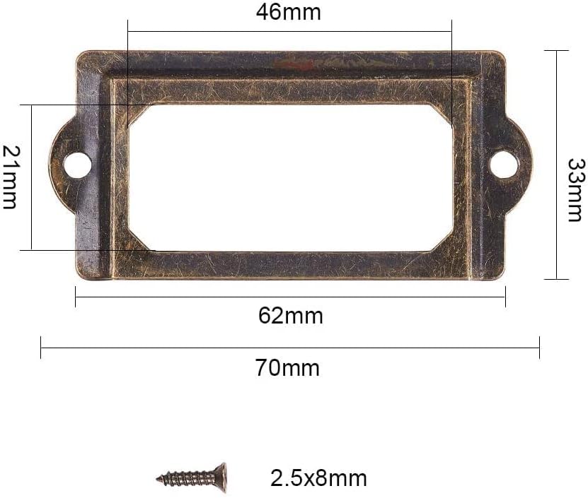 Gomild Metal File Tags Labels, File Label Holders, 100 Pcs File Name ...