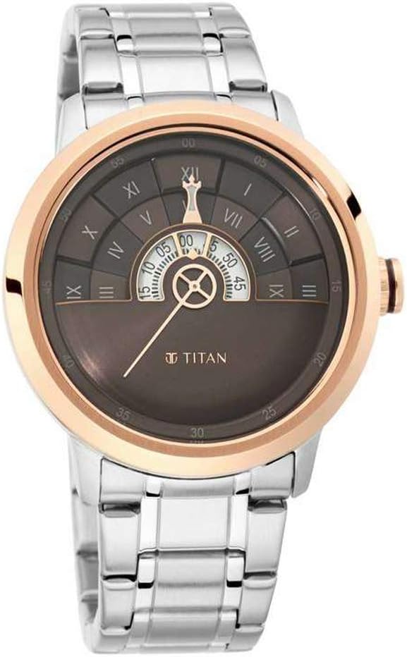 Titan Regalia Grandmaster Quartz Brown Round Dial Men's Analog Watch ...