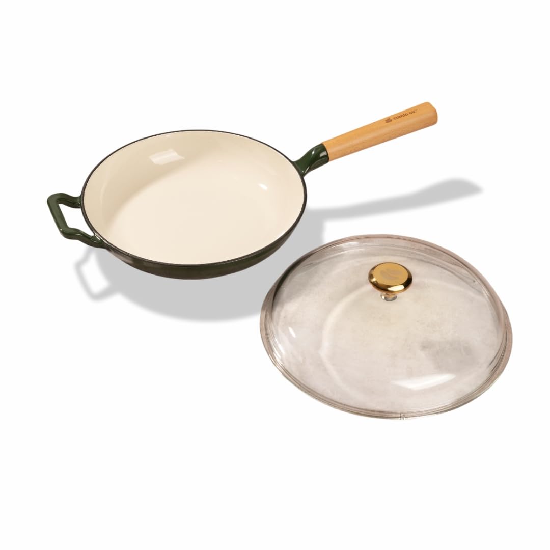 Buy CUMIN CO. Cast Iron Pan|Free Spatula, Sponge & Holder|2.5L, 26cm|Patented Coating|Naturally ...