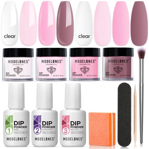 Amazon.com: Modelones Dip Powder Nail Kit Starter 1 : Beauty & Personal ...