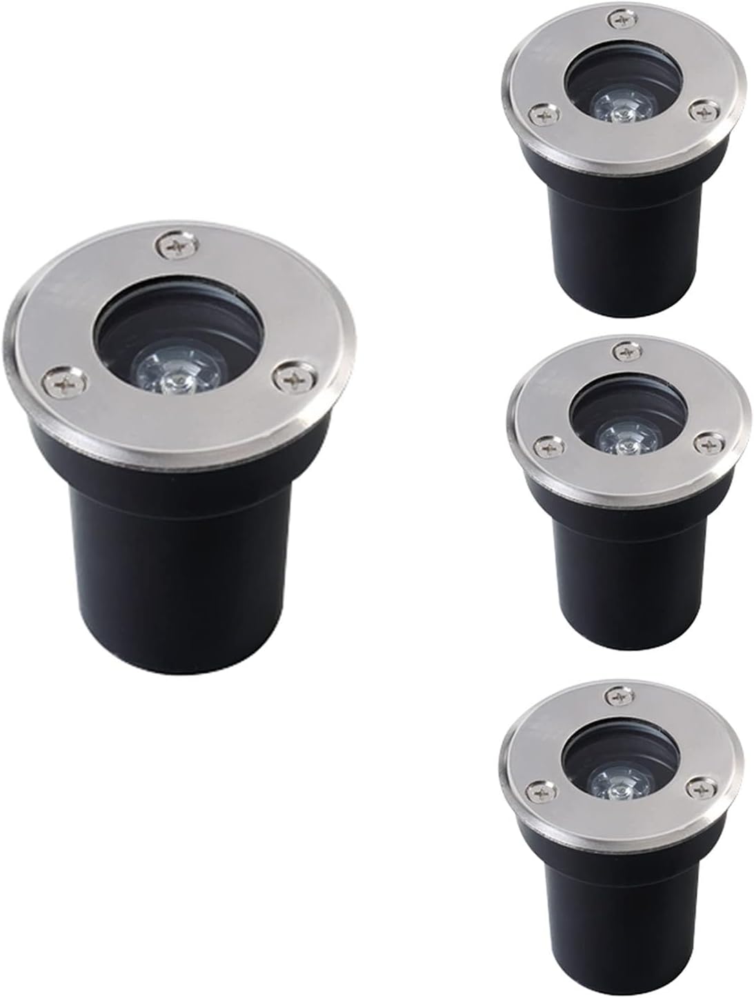 4 Pack Recessed Underground Light - Round Landscape Lamp, Outdoor Led ...