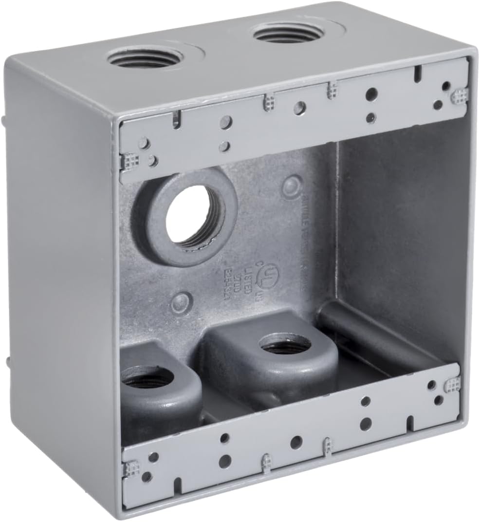 Amazon.com: Topaz 3/4" Double Gang Weatherproof Boxes 5 Hole ...