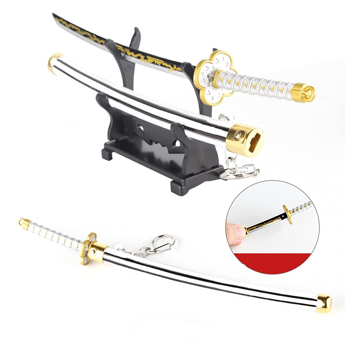 Buy Demon Slayer Sword Mini Katana Keychains Anime Figure Tanjiro For ...