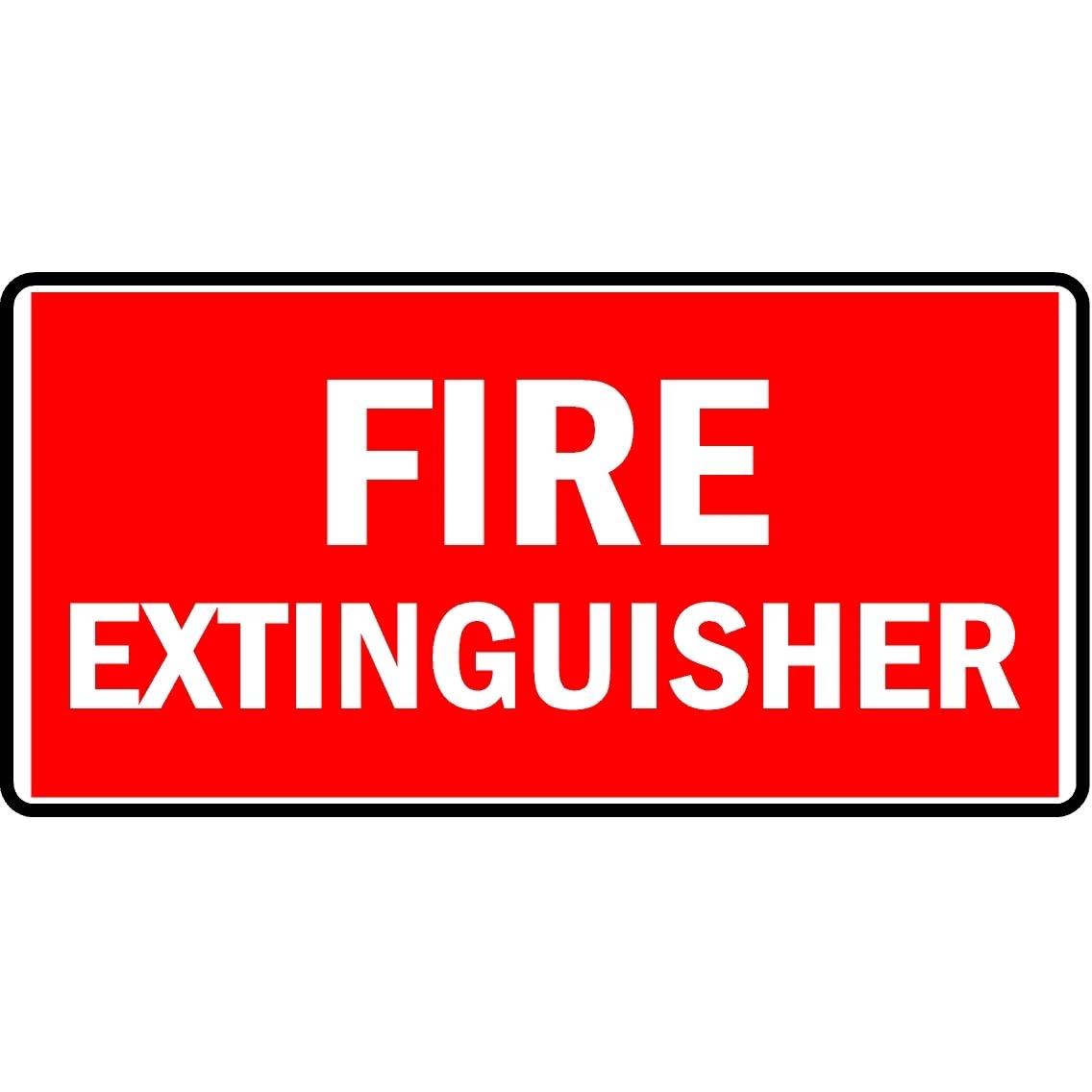 Fire extinguisher safety sign - Self adhesive sticker (400mm x 200mm ...