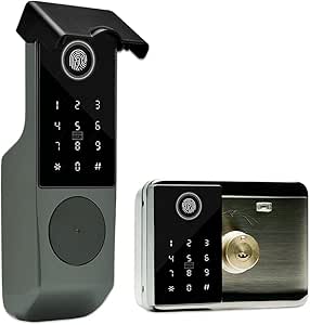Amazon.com: Smart Fingerprint Door Lock for Iron Gate Outdoor Lock with ...