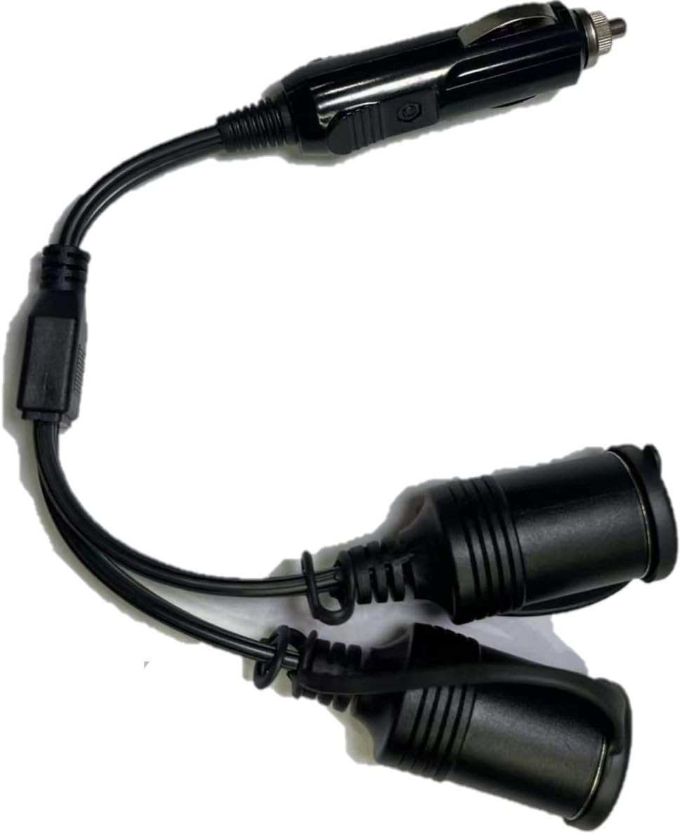 Amacam 12V/24V Twin Cigarette Lighter Splitter – Heavy Duty 30cm Dual ...