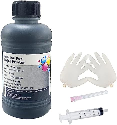 AYMSous 250ml Ink Replacement for Canon Black Ink Refill Ink Kit Dye ...