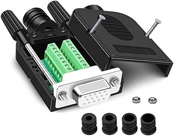 PENGLIN DB15 VGA Connecteur Femelle sans soudure, Adaptateur série VGA 15 broches 3 rangées ...