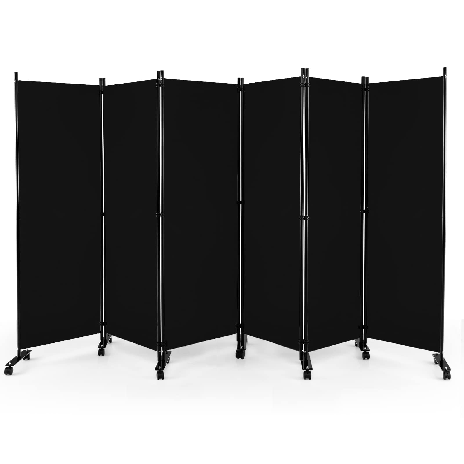 CASART Folding Room Dividers, 6 Panels Movable Protective Privacy ...