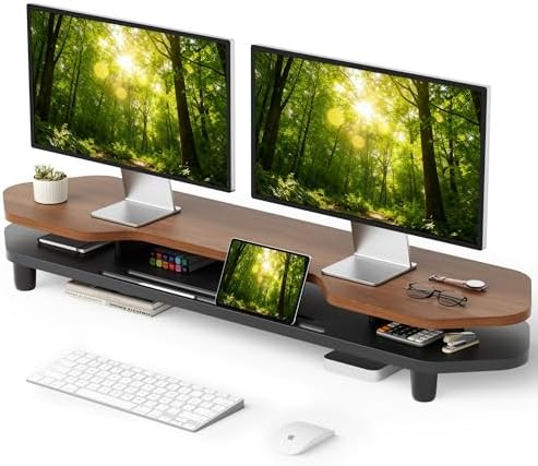Amazon.com: Dual Monitor Stand Riser, 39.4 Inch Large Monitor Stand ...
