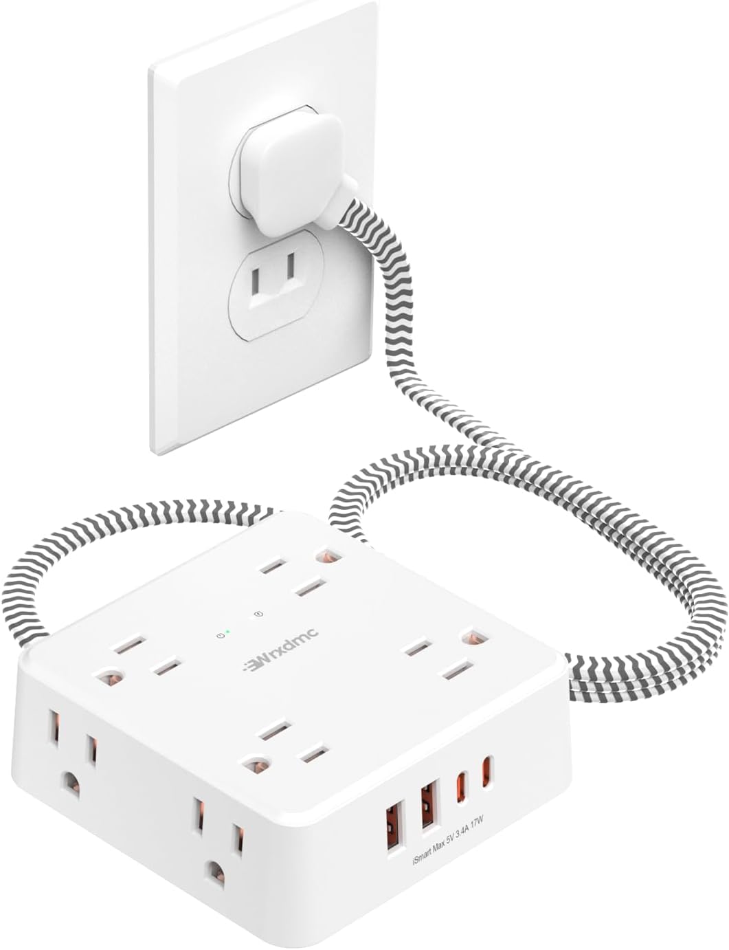 Amazon.com: 2 Prong Power Strip, WRXDMC 2 Prong to 3 Prong Outlet ...
