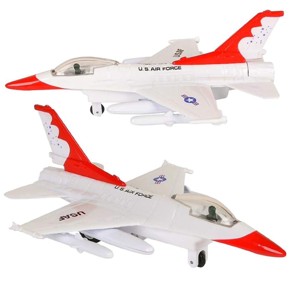 ArtCreativity F-16 Fighting Falcon Jets with Pullback Mechanism, Set of ...