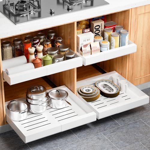 Amazon.com: Expandable Pull out Cabinet Organizer, Pull out Drawers ...